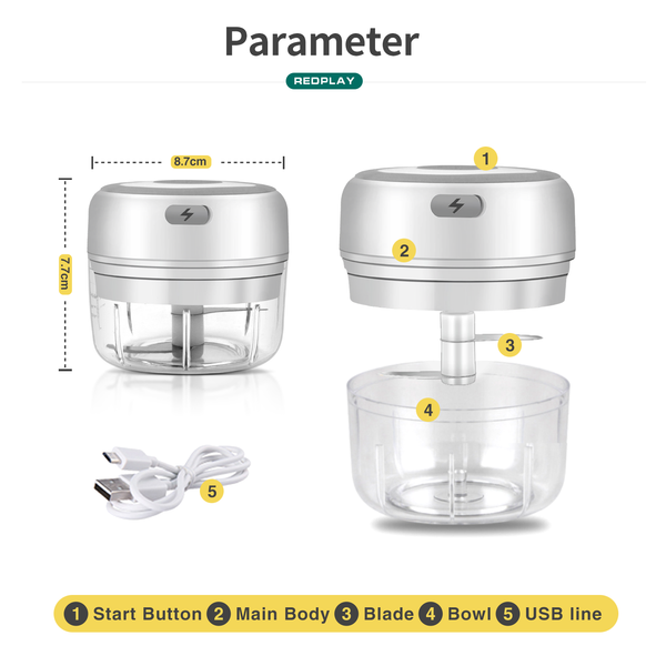 Portable And USB Rechargeable Mini Garlic Chopper – bestvpro